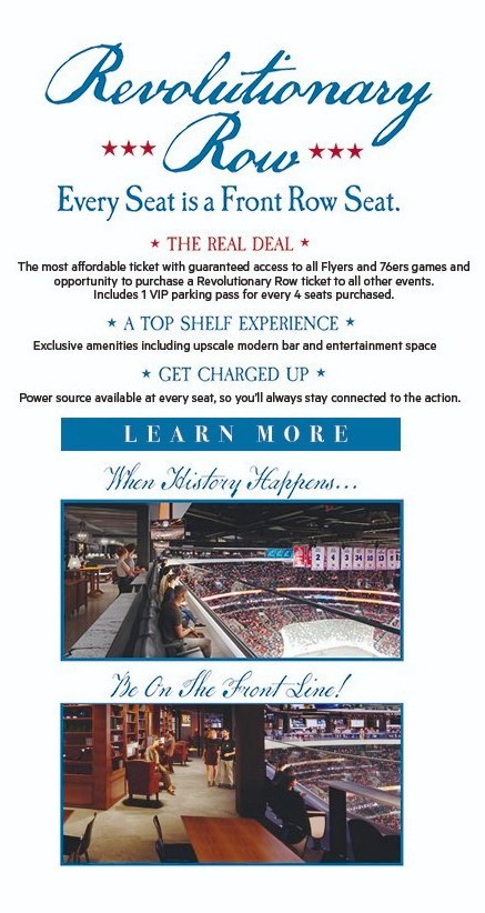 Flyers Offering New "Revolutionary Row" Seats That Also Get You Into ...