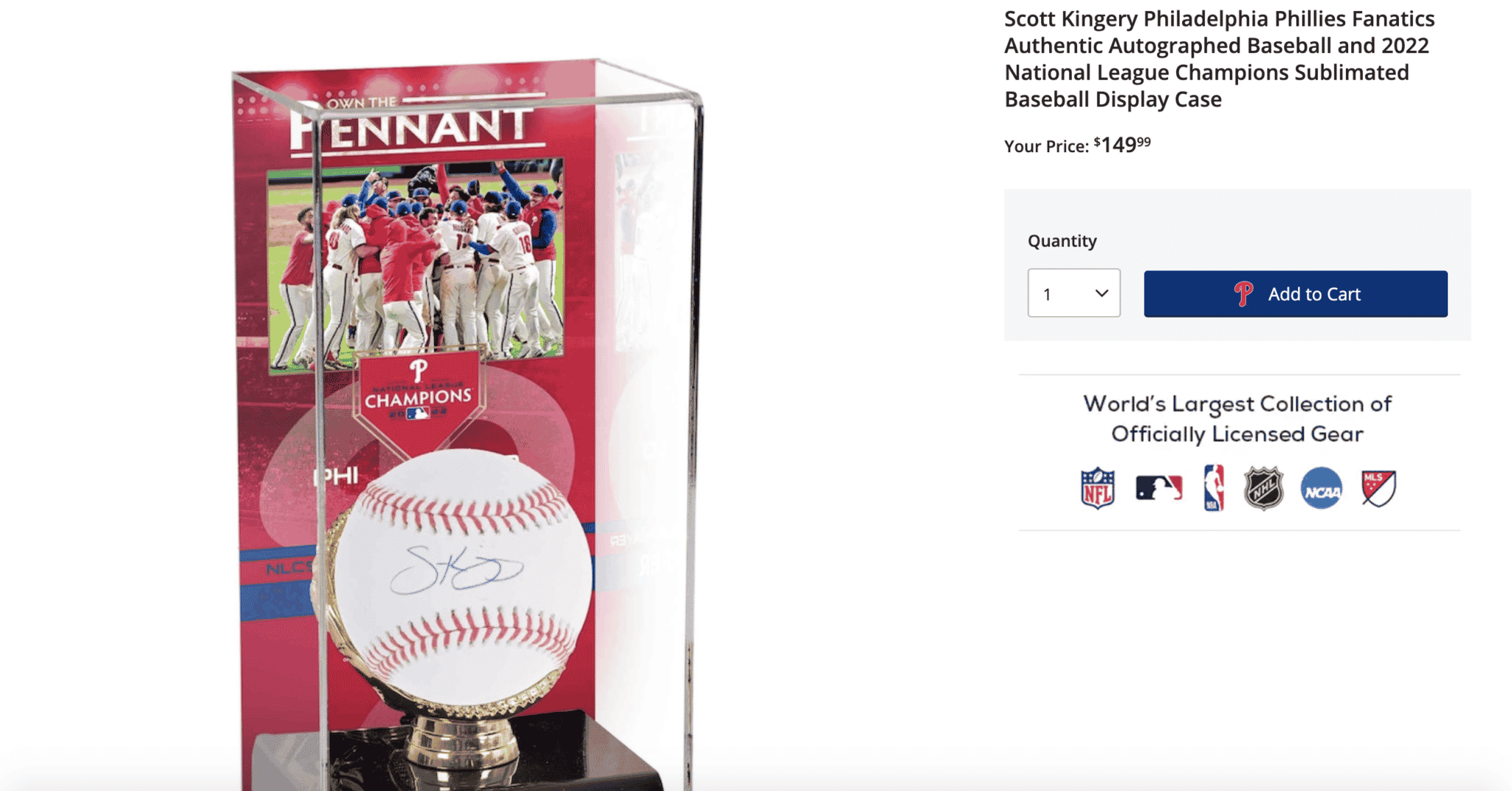 Get Your Signed Scott Kingery NLCS Champions Baseball! - Crossing Broad