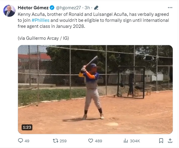 Report: Phillies Have Verbal Agreement with Ronald Acuna Jr.'s Brother ...