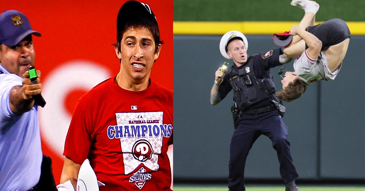 Pass the Torch: Reds Fan Tasered After Running on Field and Doing a ...