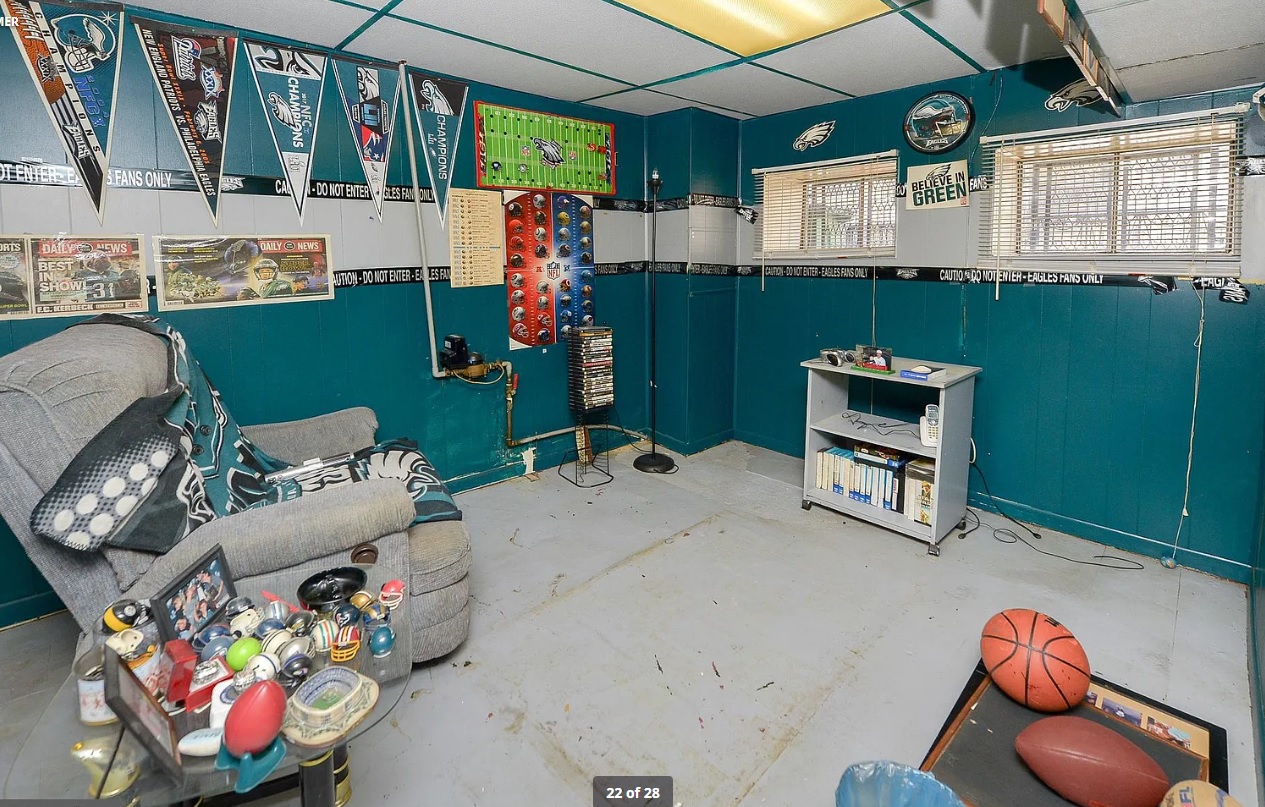 South Philly Home Listing Features One of the Best Eagles Basements You ...