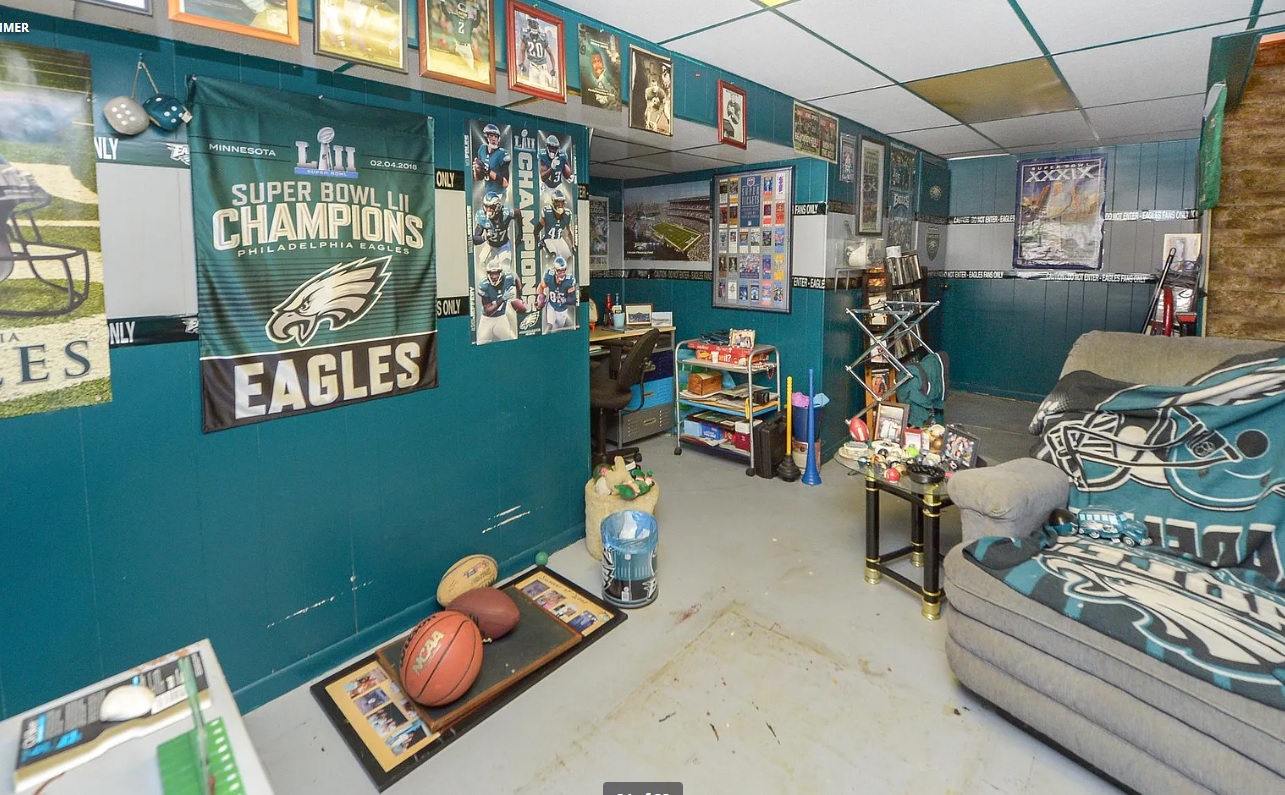 South Philly Home Listing Features One of the Best Eagles Basements You ...