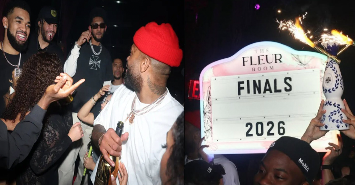 The Knicks Partied with a "2026 Finals" Bottle Service Sign After Being ...