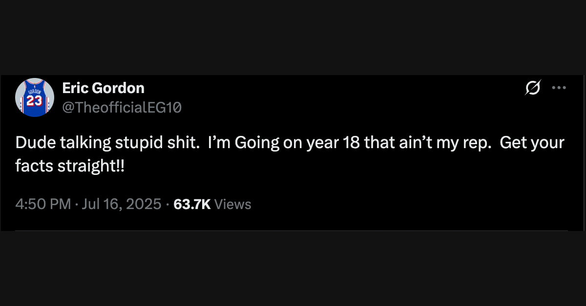 Eric Gordon Says He's Not the Snitch from 2024 Sixers Team Meeting ...