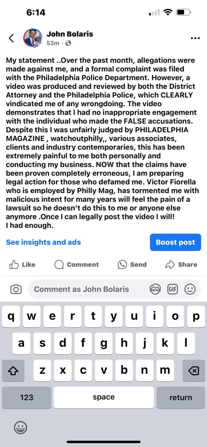John Bolaris Says He's Going to Take Down Philly Mag and Victor ...