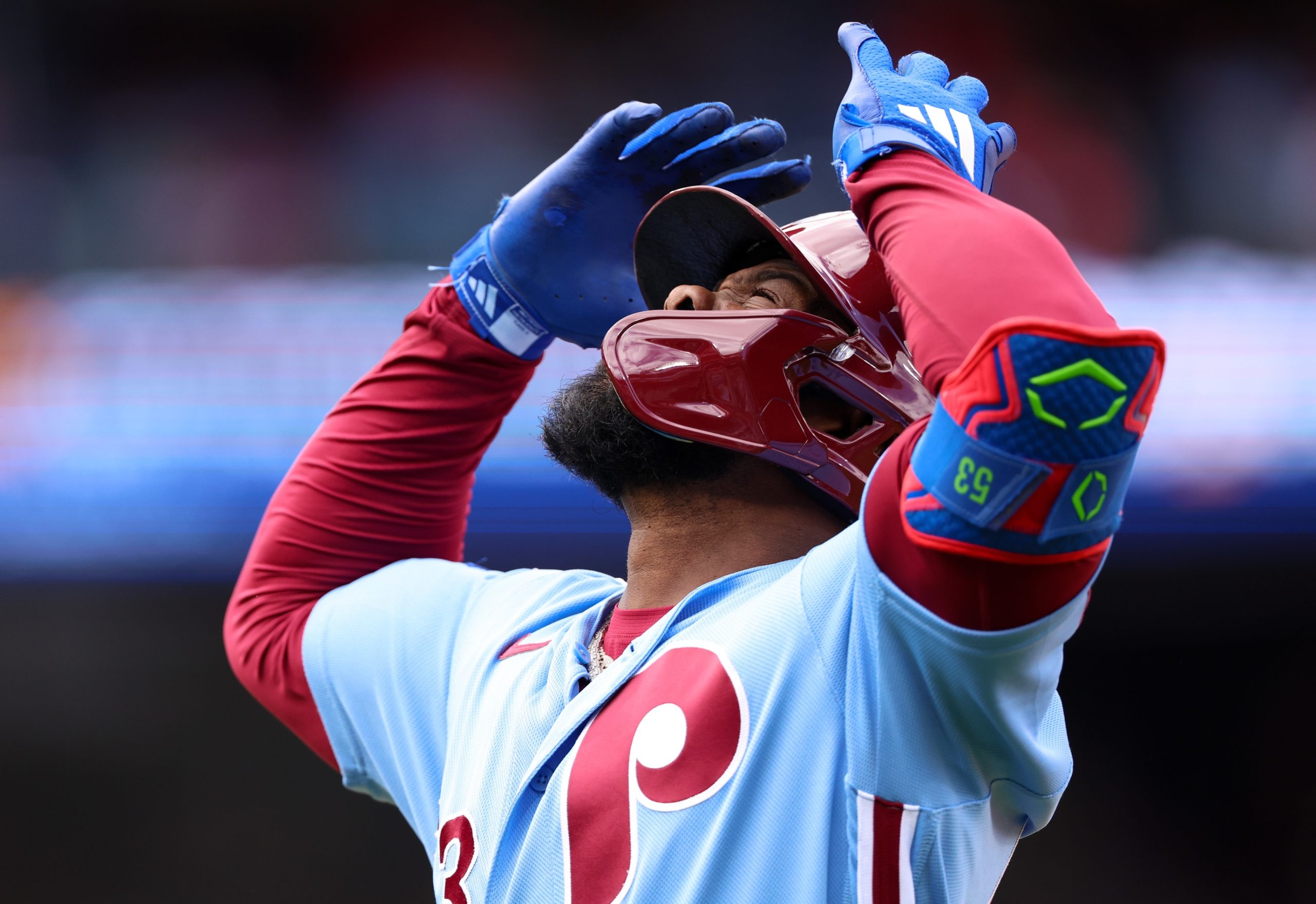 Adolis Garcia Took Batting Practice at Citizens Bank Park on Phillies ...